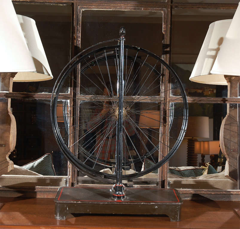 1880s French Painted Metal Spoked Wheel on Stand at 1stDibs | fichet wheel