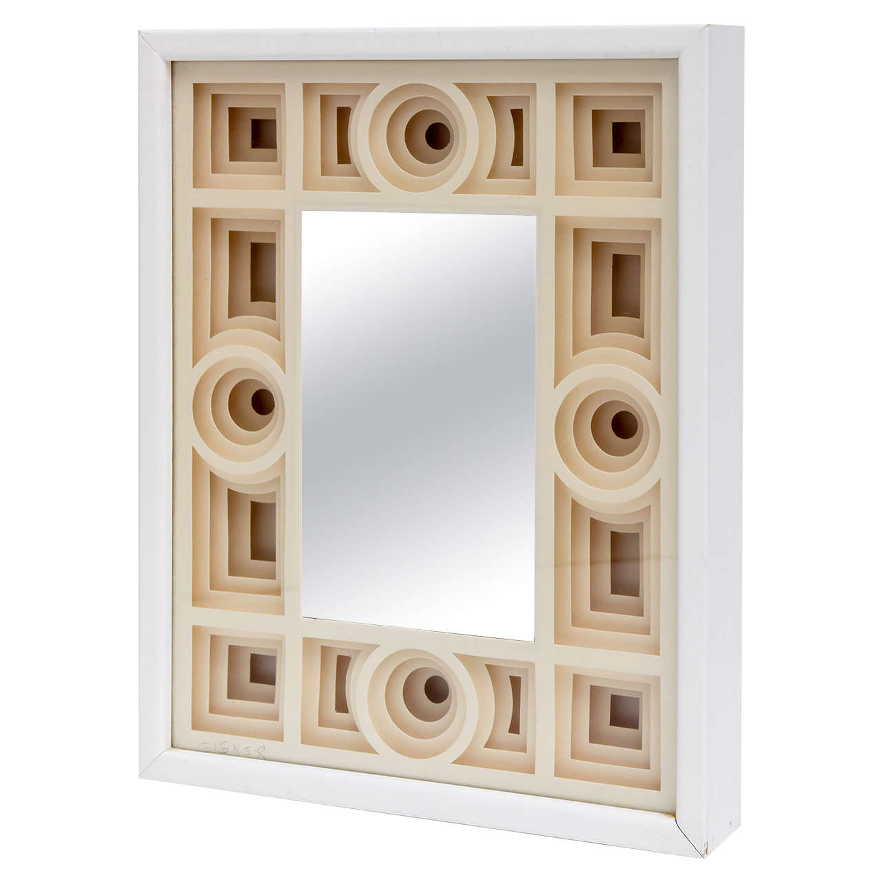 Jack Eisner Geometric Three-Dimensional Sculptural Mirror at 1stDibs