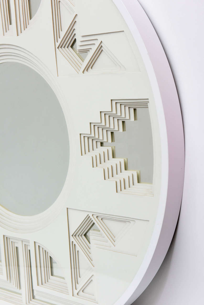 Round Three-Dimensional Six Layer Paper Wall Sculpture Mirror by Greg ...