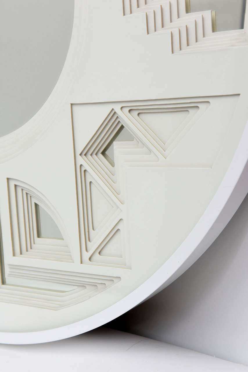 Round Three-Dimensional Six Layer Paper Wall Sculpture Mirror by Greg ...