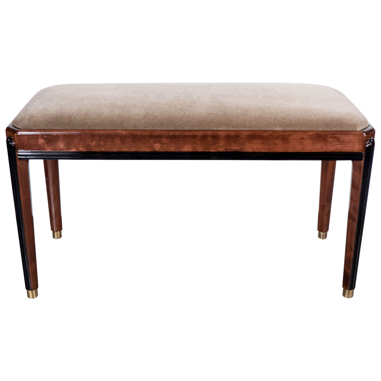 Exceptional Art Deco Bench with Skyscraper Detailing in Walnut and ...