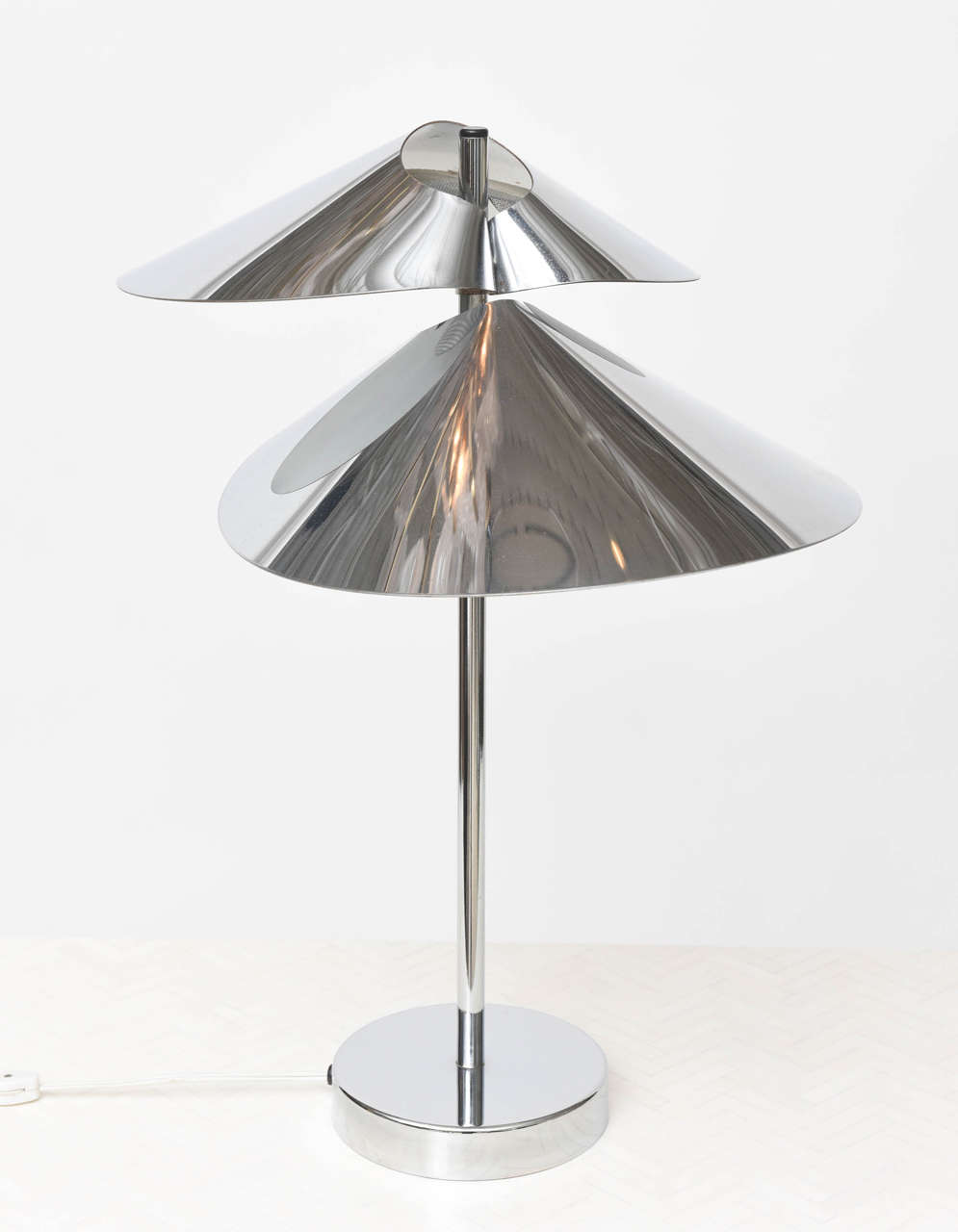 Curtis Jere Double-Shade Desk Lamp at 1stDibs