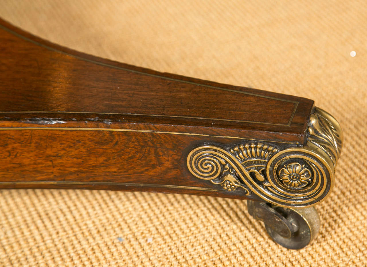 Brass Inlaid Regency Sofa Table For Sale at 1stDibs