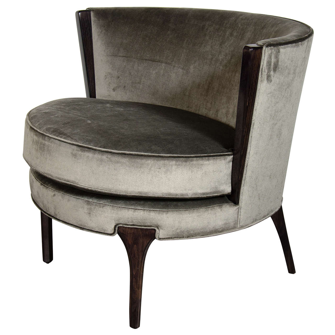 Sophisticated Mid-Century Modernist Barrel Back Occasional Chair at ...