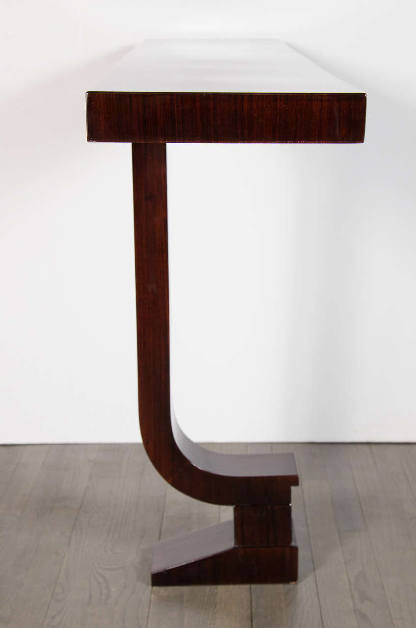Exquisite Streamlined Art Deco Wall Mounted Console in Mahogany at ...