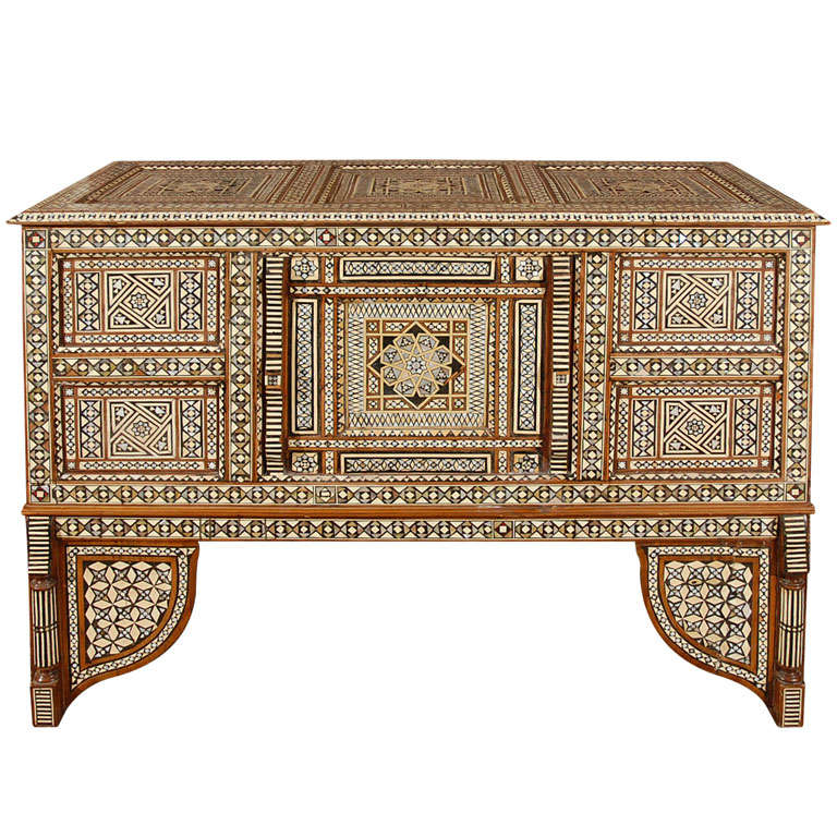 Late 18th Century Turkish Mosaic Wedding Trunk at 1stDibs