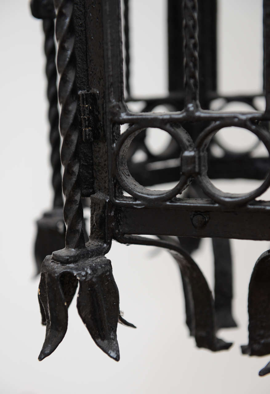 Gothic Style Wrought Iron Fixture/ Chandelier, Circa 1900 at 1stDibs