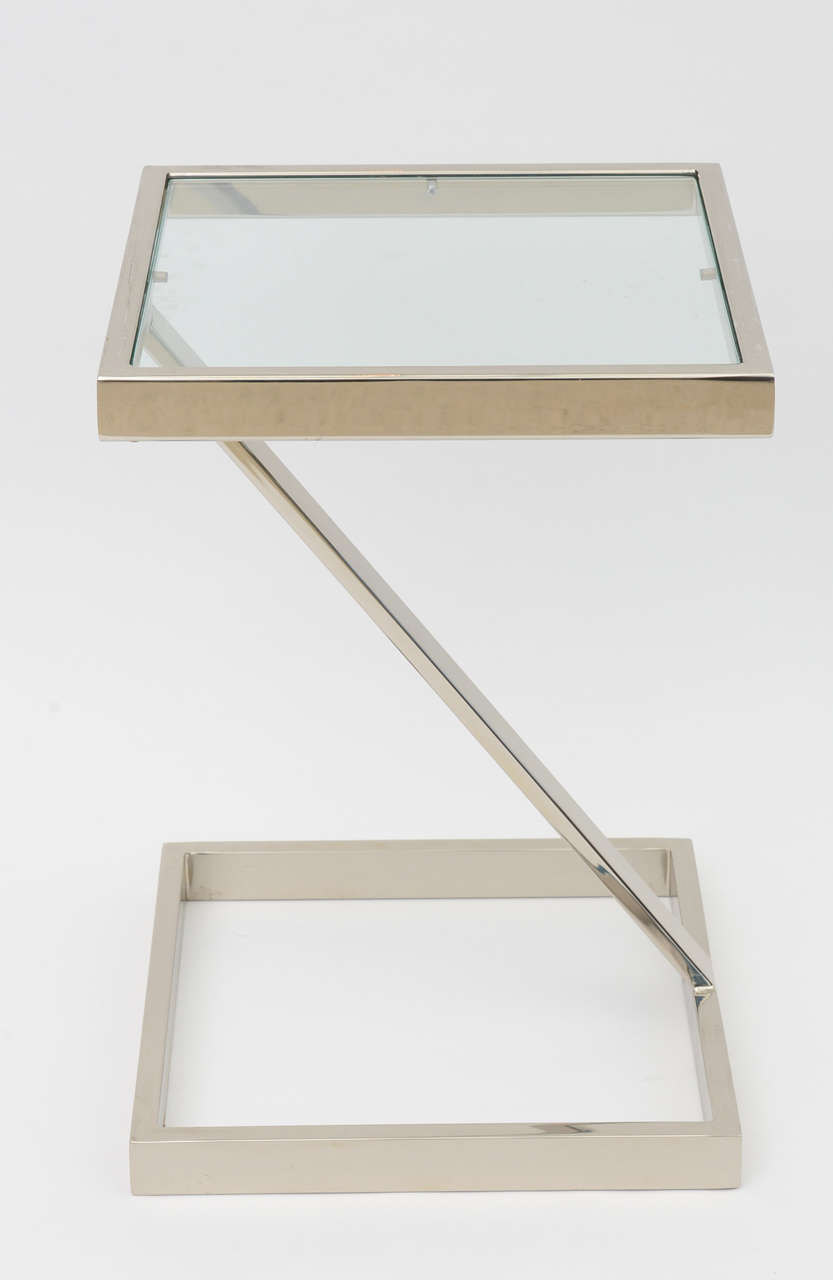 American Modern Chrome and Glass Side Table, Pace Collection For Sale ...