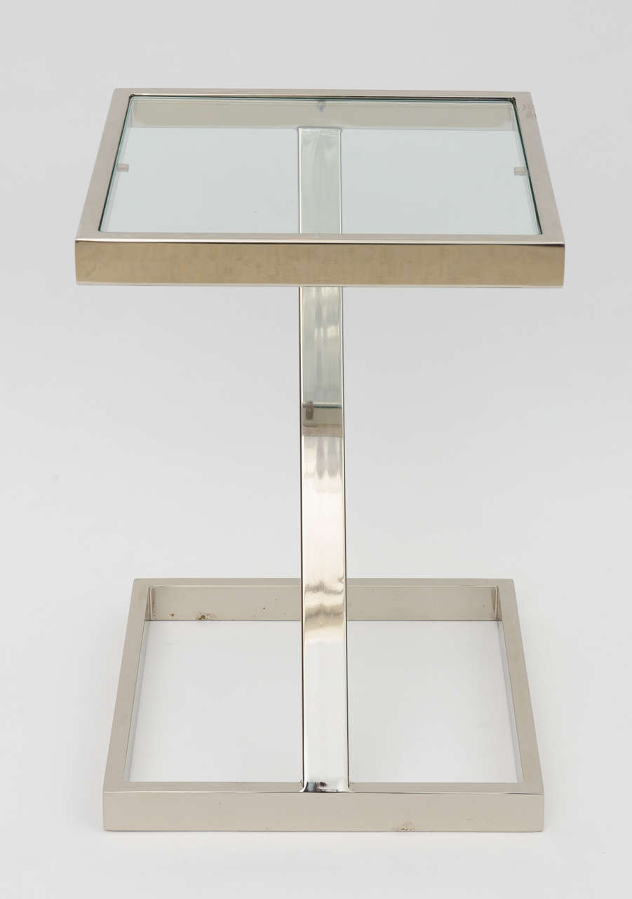 American Modern Chrome and Glass Side Table, Pace Collection For Sale ...