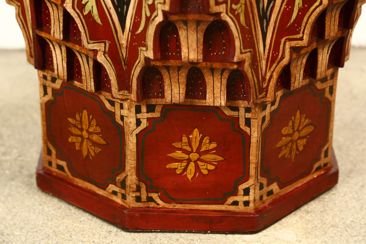 Moroccan Hand-Painted Side Table Maroon Color at 1stDibs | maroon ...
