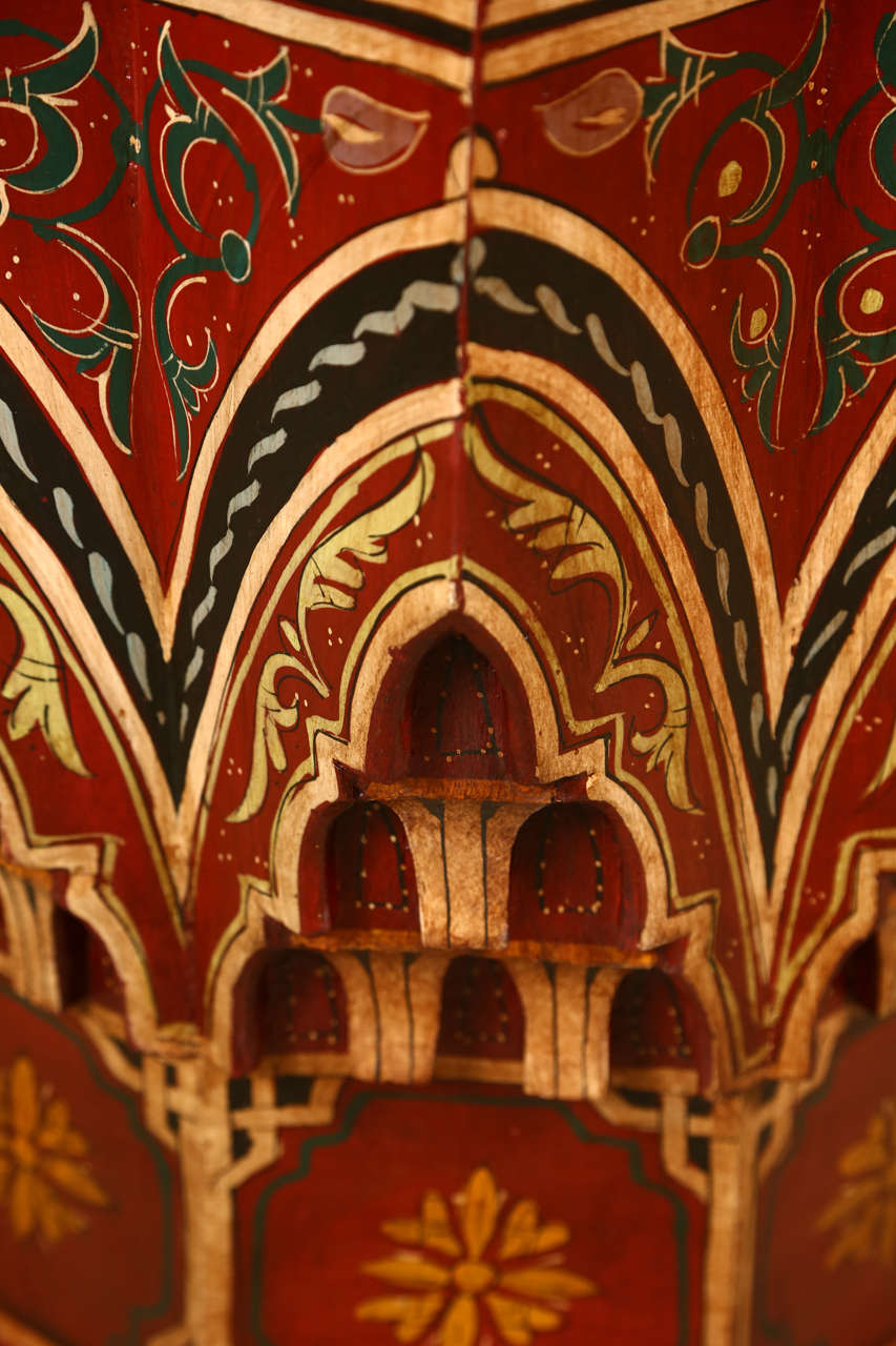 Moroccan Hand-Painted Side Table Maroon Color at 1stDibs | maroon ...