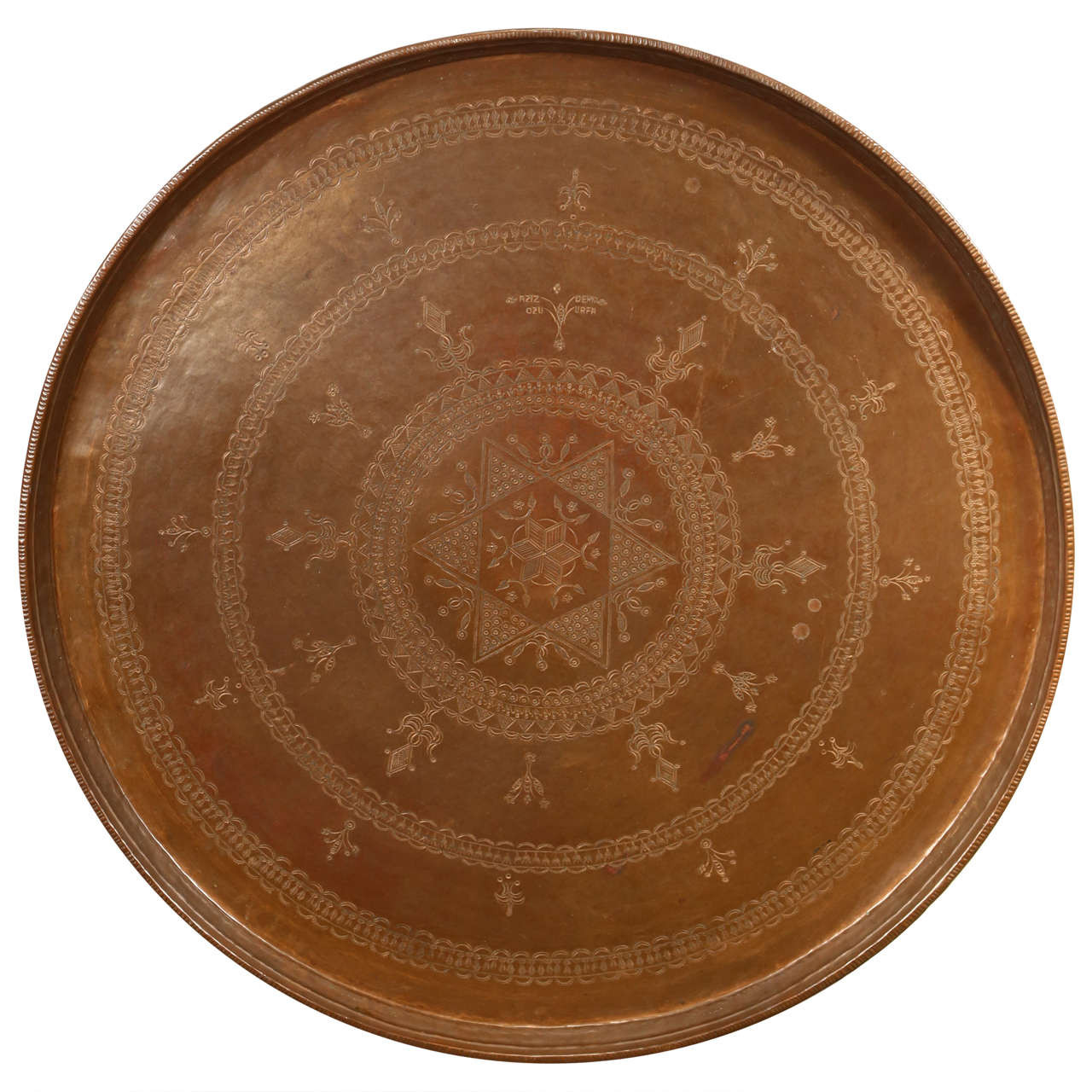 Turkish Bronze Round Tray at 1stDibs | round bronze tray, turkish tray ...
