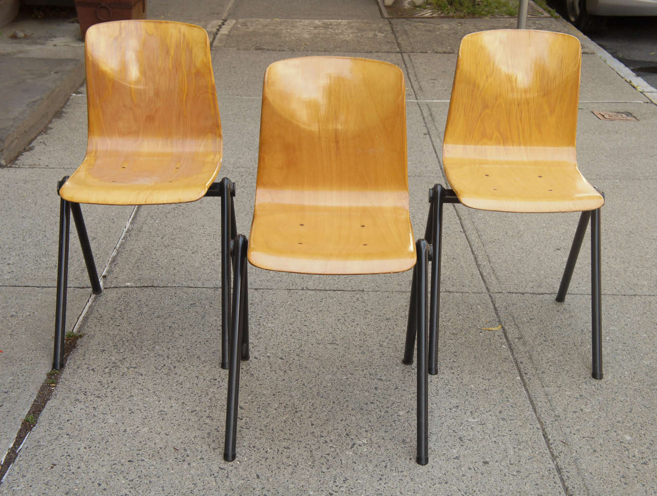 Bent Plywood Stacking Chairs, Netherlands at 1stDibs