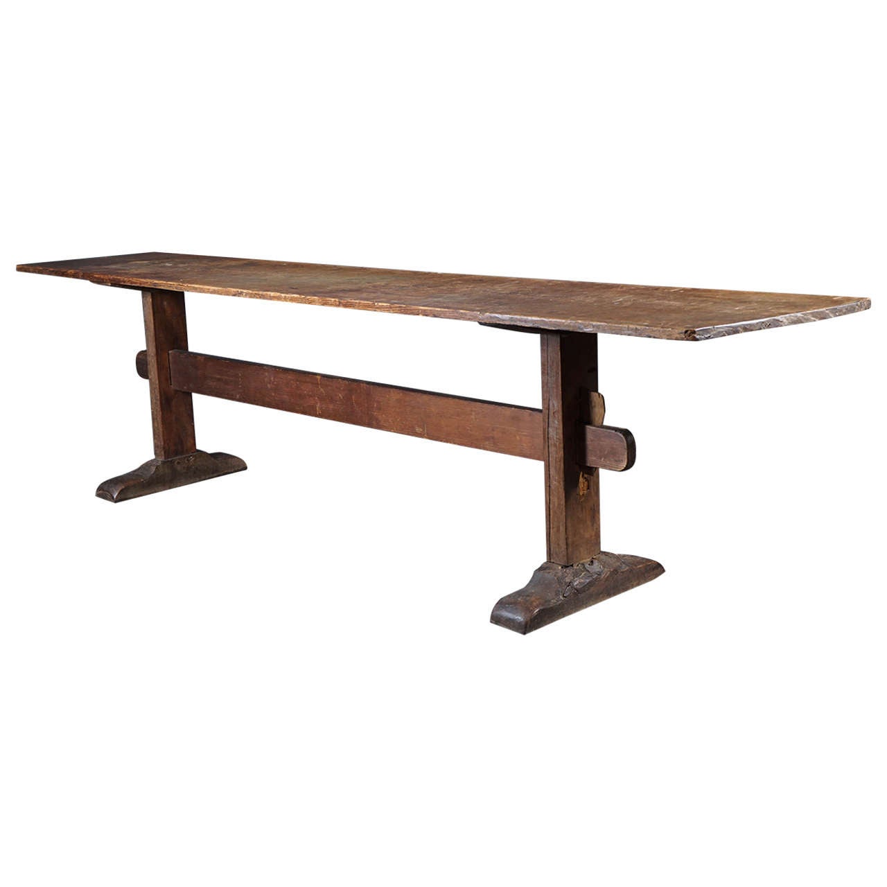 Nine-Foot-Long Trestle Table at 1stDibs