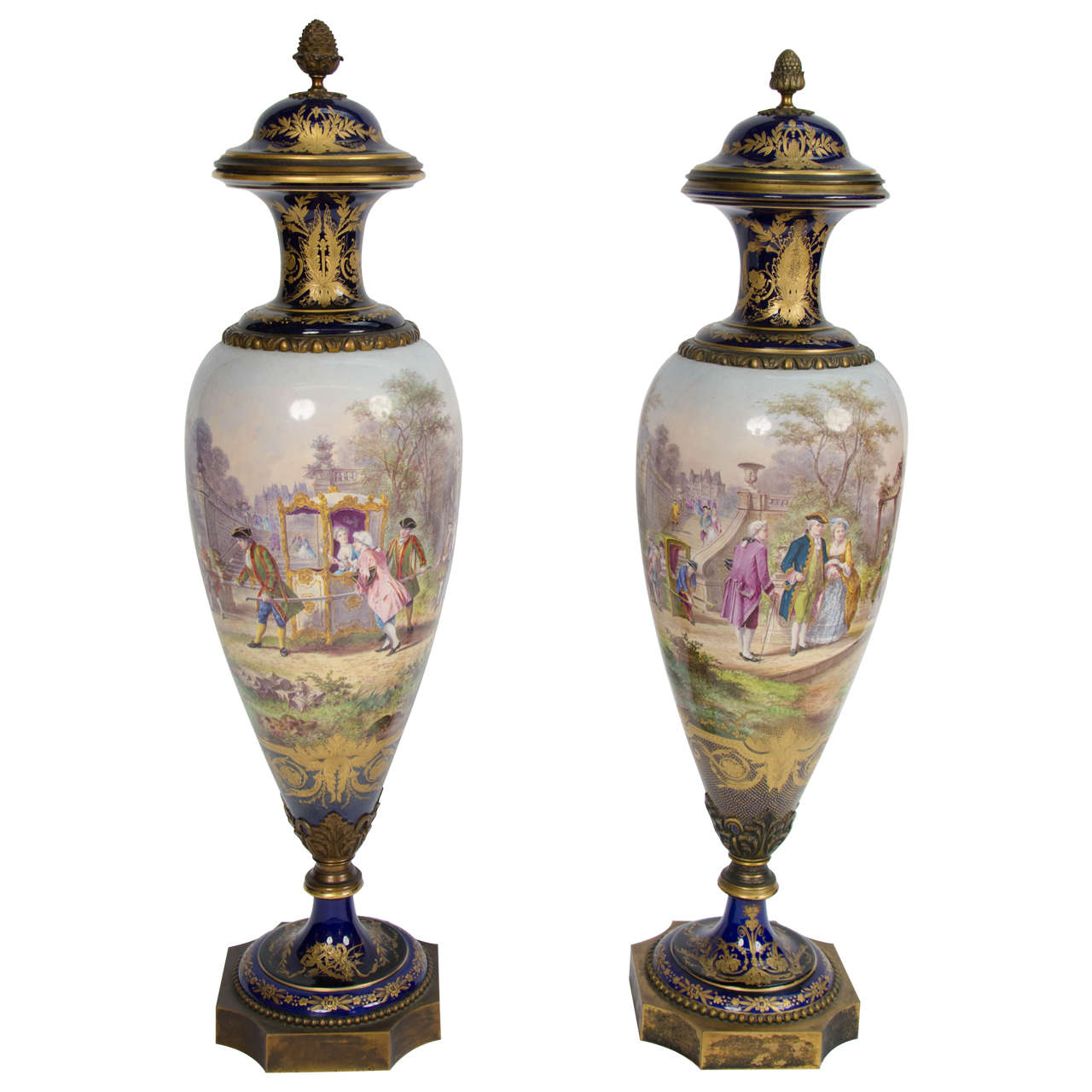 Pair of Antique Sèvres Vases For Sale at 1stDibs | sevres vases for ...