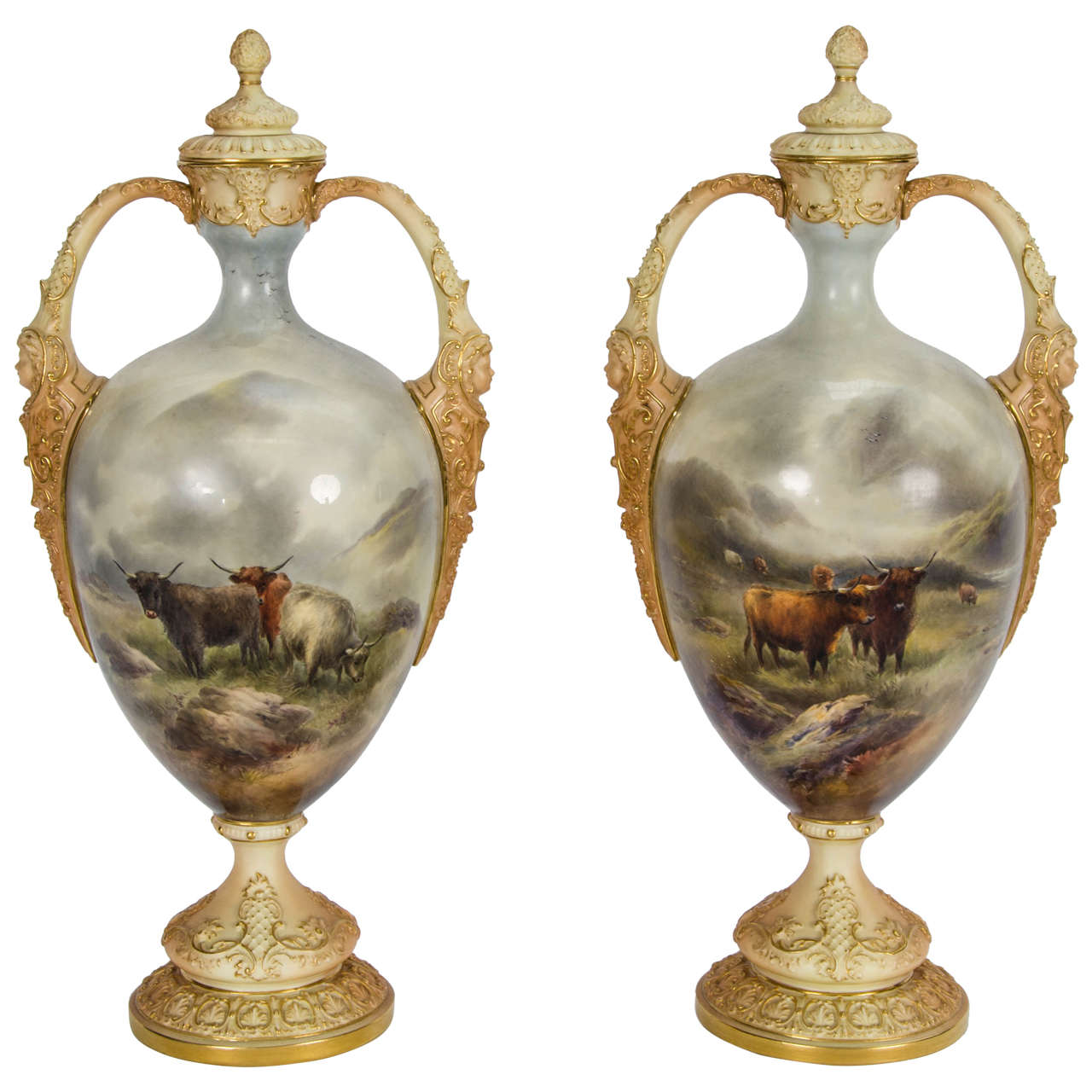 Pair of Worcester Vases by John Stinton at 1stDibs | stinton royal ...