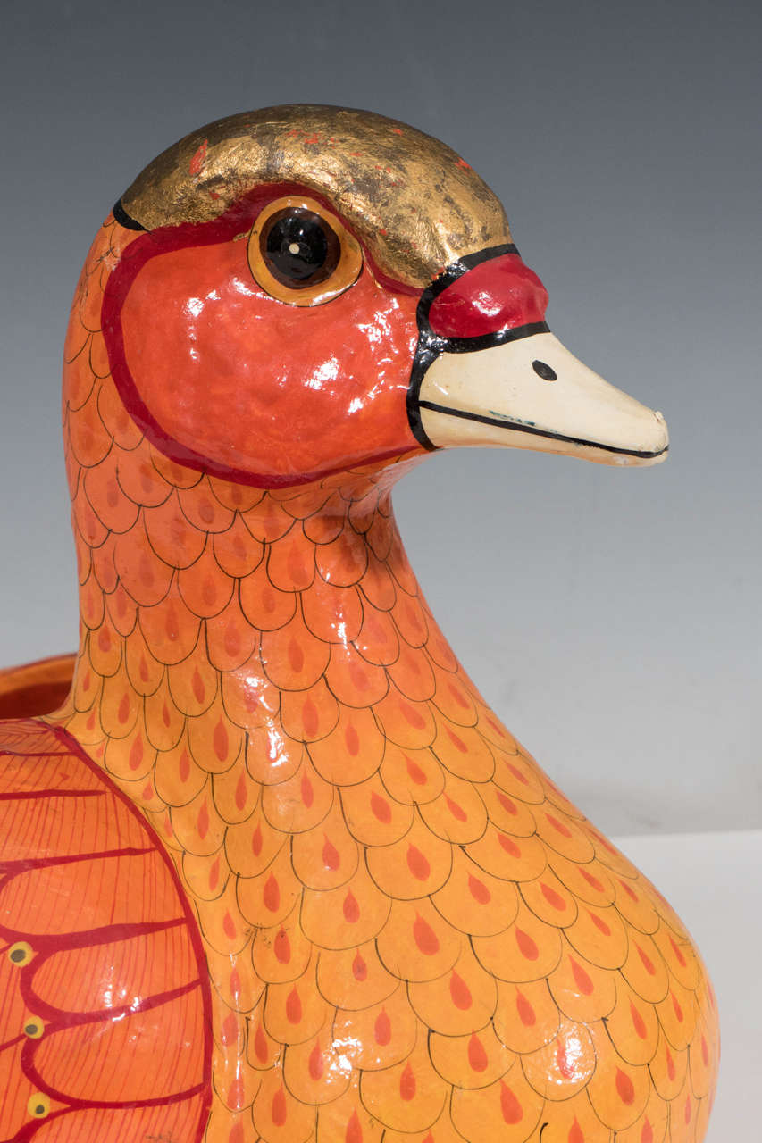 Midcentury Papier Mâché Duck Planter by Sergio Bustamante at 1stDibs