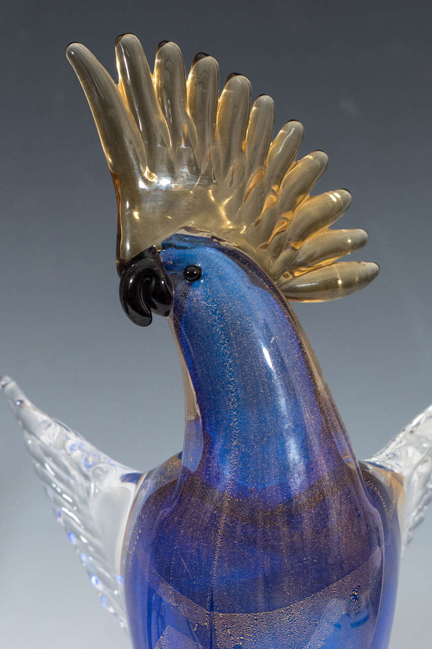 A Pair of Archimede Seguso 'Sommerso' Murano Glass Cockatoos at 1stDibs ...