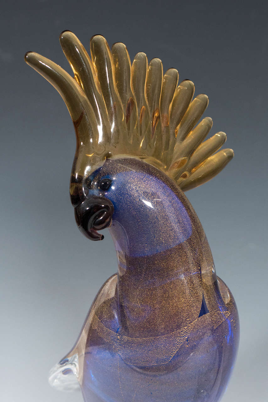 A Pair of Archimede Seguso 'Sommerso' Murano Glass Cockatoos at 1stDibs ...