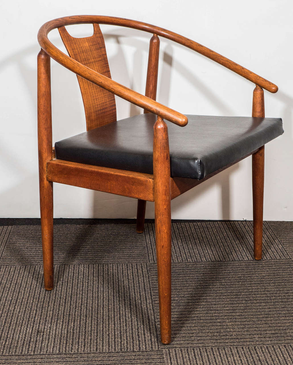 Fritz Hansen Armchair with Faux Leather Seat at 1stDibs