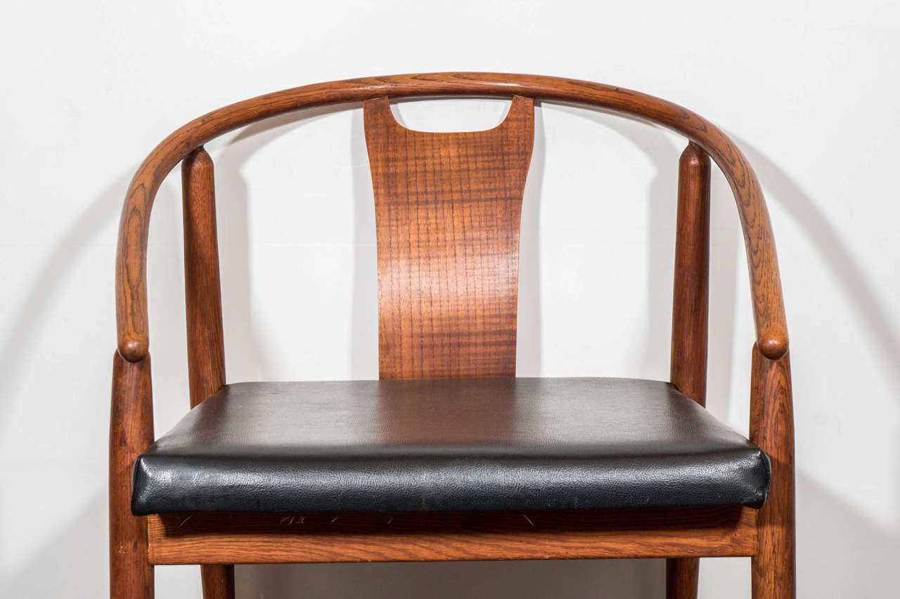 Fritz Hansen Armchair with Faux Leather Seat at 1stDibs