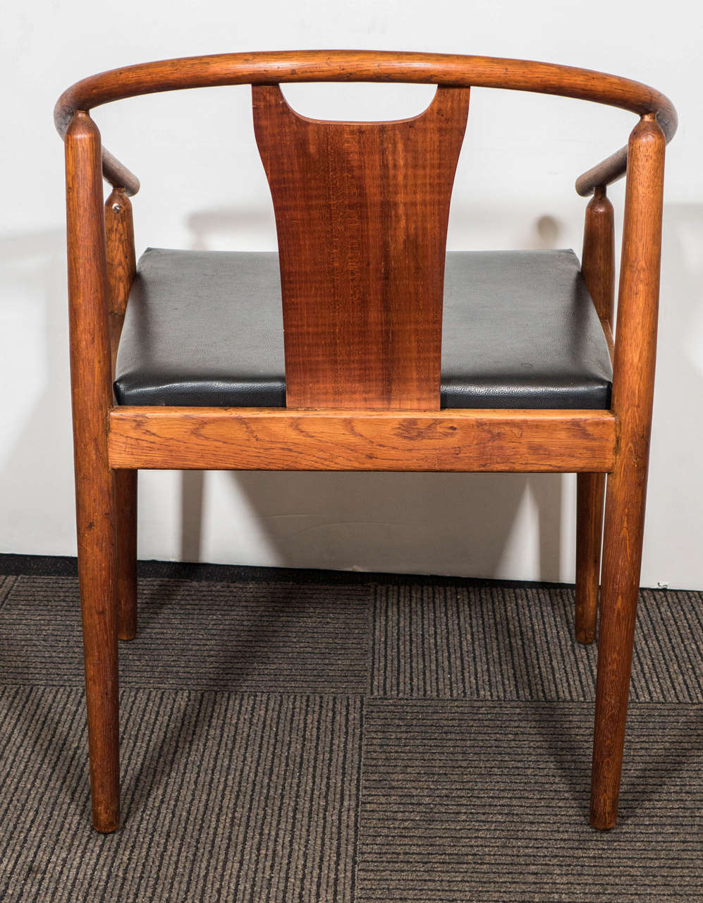 Fritz Hansen Armchair with Faux Leather Seat at 1stDibs