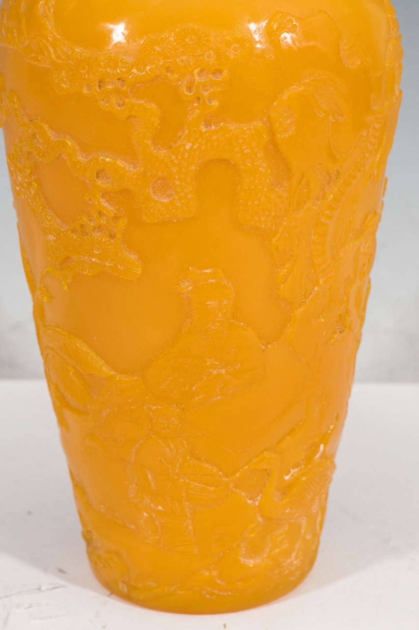 Early 20th Century Chinese Cut-Glass Peking Solid Yellow Vase at ...