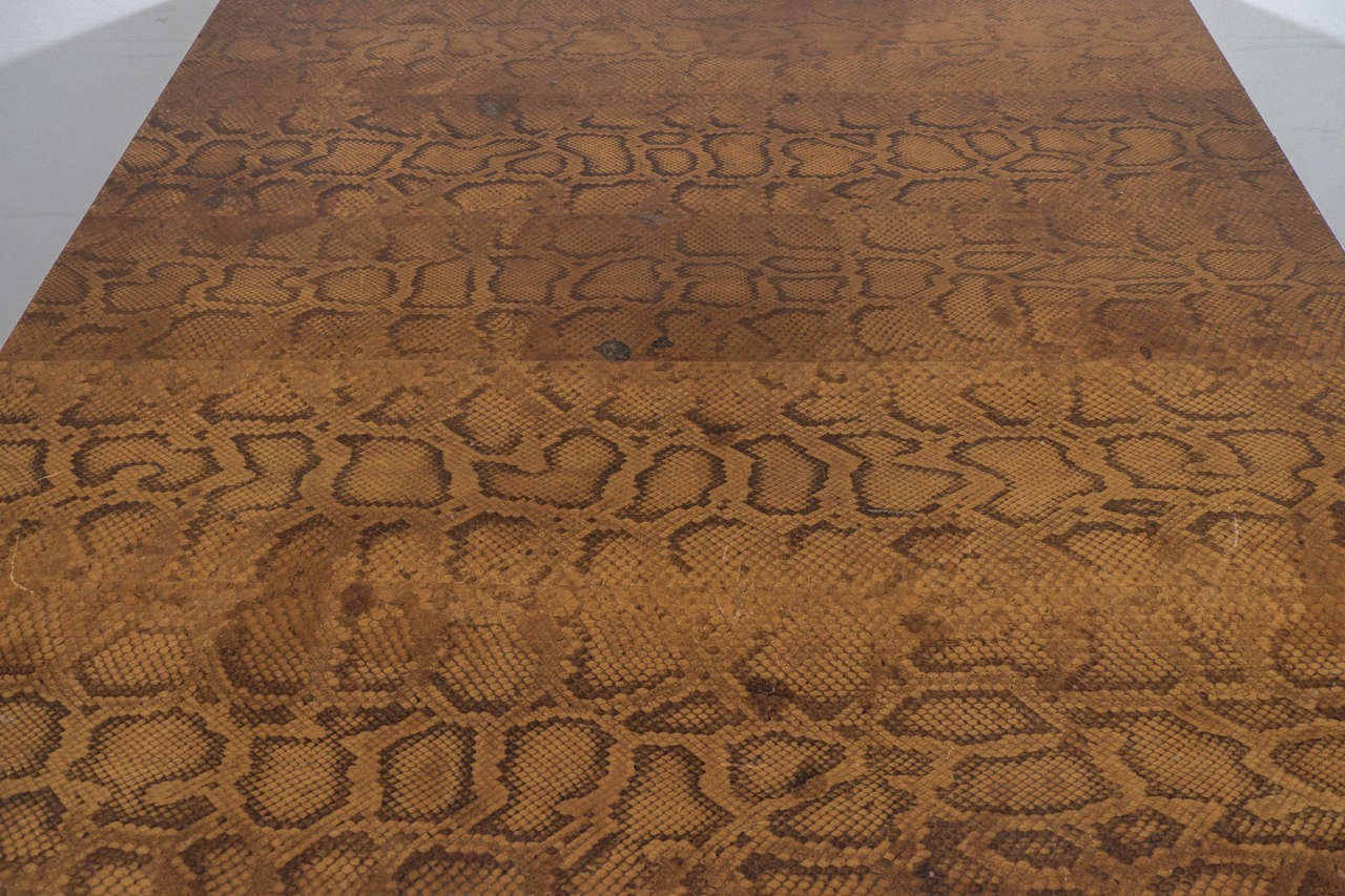 A Midcentury Snakeskin Game Table in the Style of Karl Springer at 1stDibs