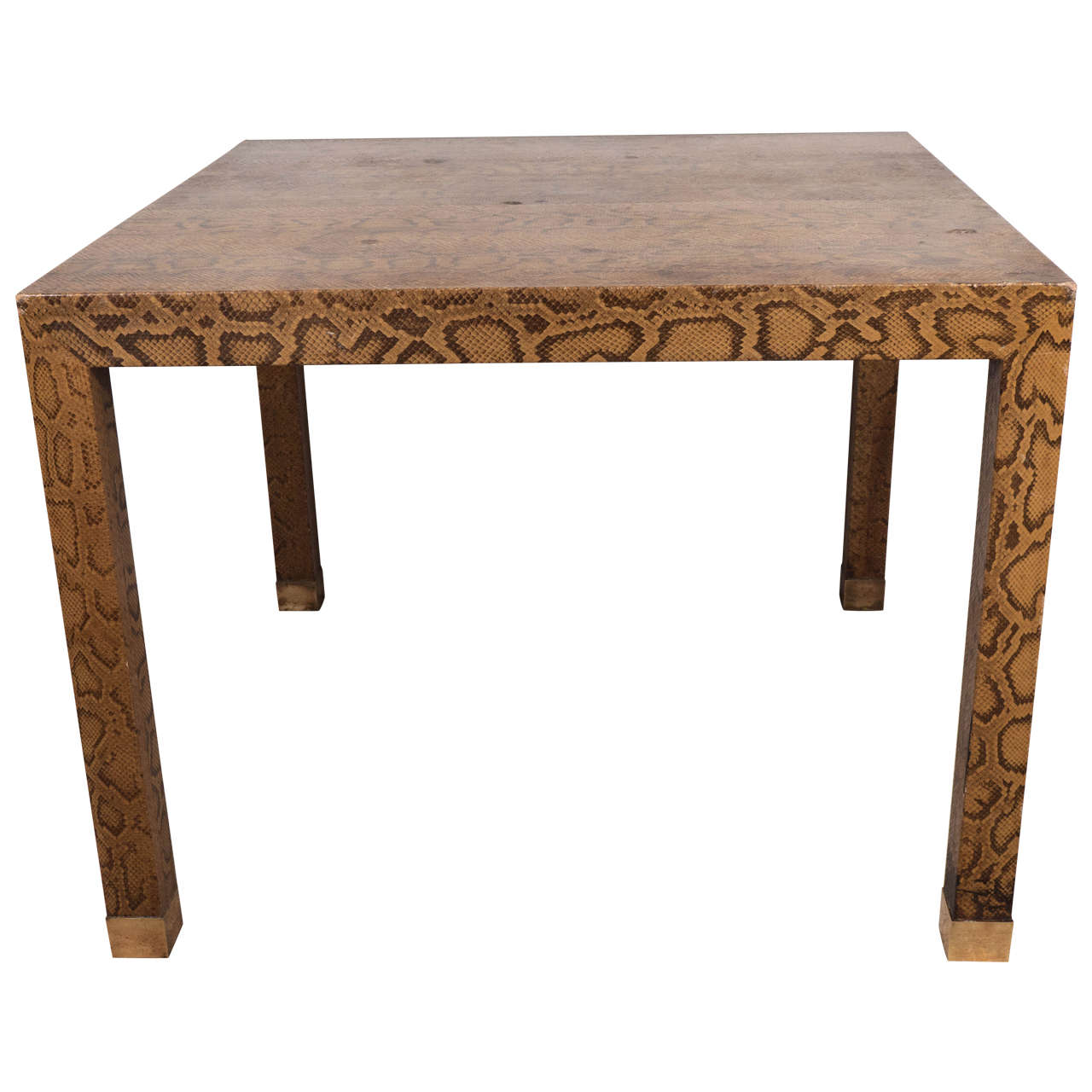 A Midcentury Snakeskin Game Table in the Style of Karl Springer at 1stDibs