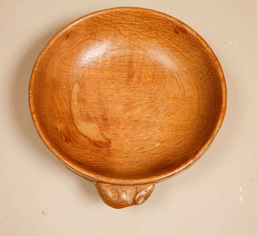 An Oak Nut Bowl by Robert "Mouseman" Thompson at 1stDibs