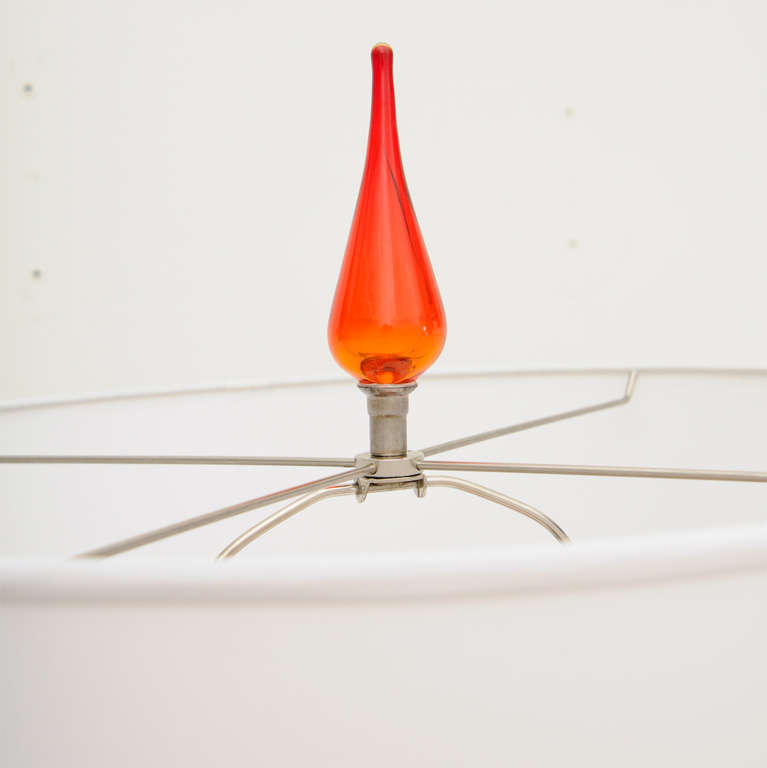 Rare Pair of Blenko Glass Lamps with Original Matching Finials at 1stDibs