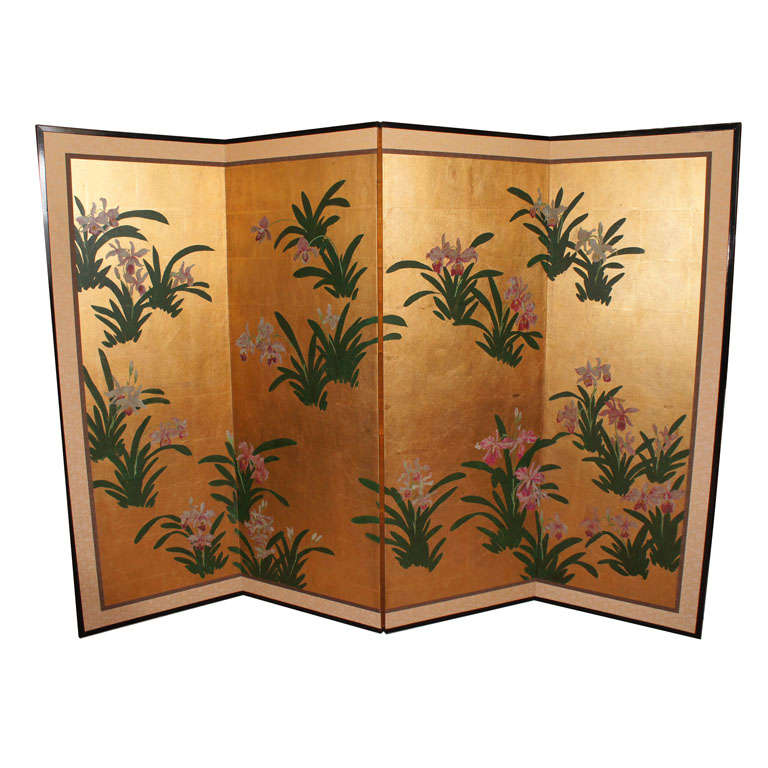 Japanese Painted Screen at 1stDibs
