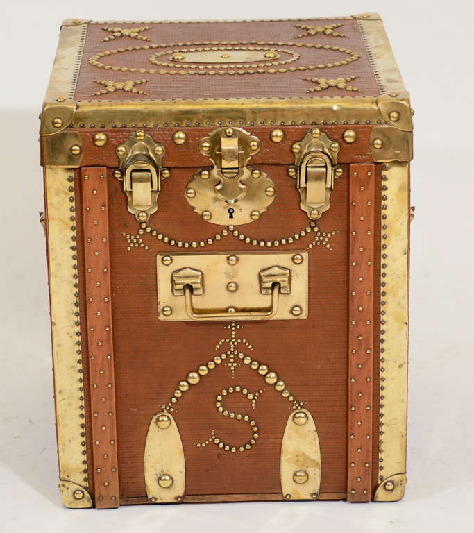 Brass-Trimmed and Studded Hat Box (Side Table), England, 19th C at 1stDibs