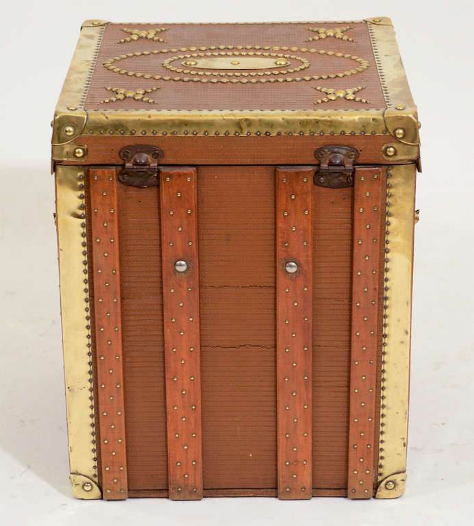Brass-Trimmed and Studded Hat Box (Side Table), England, 19th C at 1stDibs