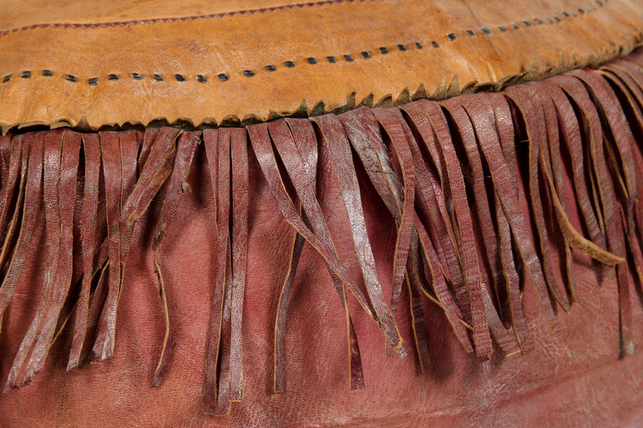 Leather African Tribal Pouf at 1stDibs | african pouf