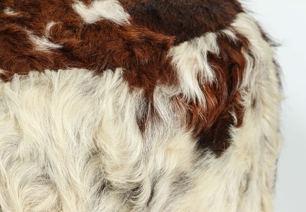Cowhide Leather Pouf Ottoman at 1stDibs | cowhide pouf ottoman, cowhide ...