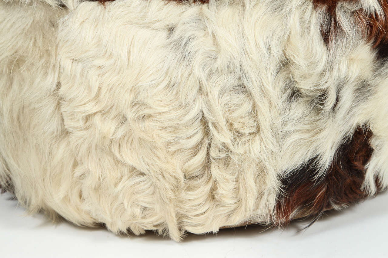 Cowhide Leather Pouf Ottoman at 1stDibs | cowhide pouf ottoman, cowhide ...