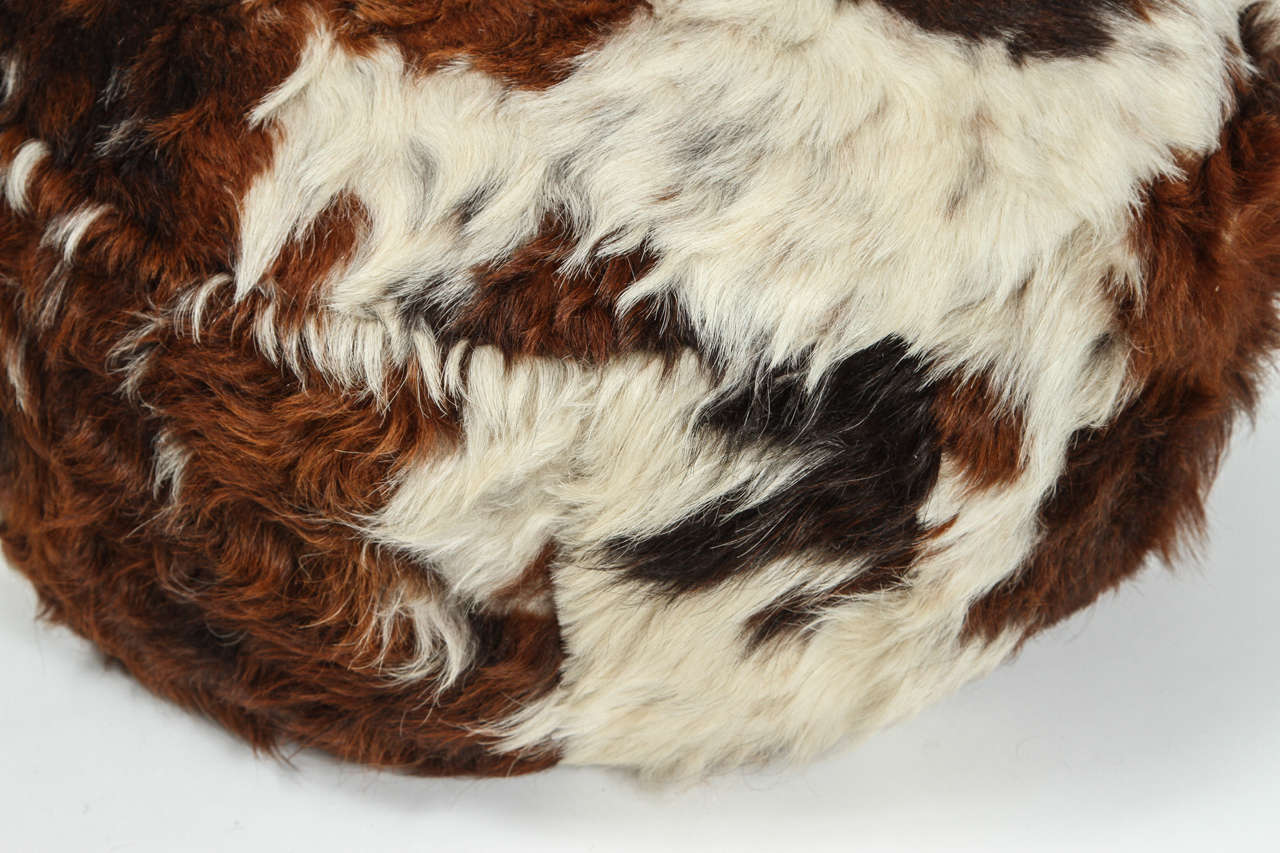 Cowhide Leather Pouf Ottoman at 1stDibs | cowhide pouf ottoman, cowhide ...