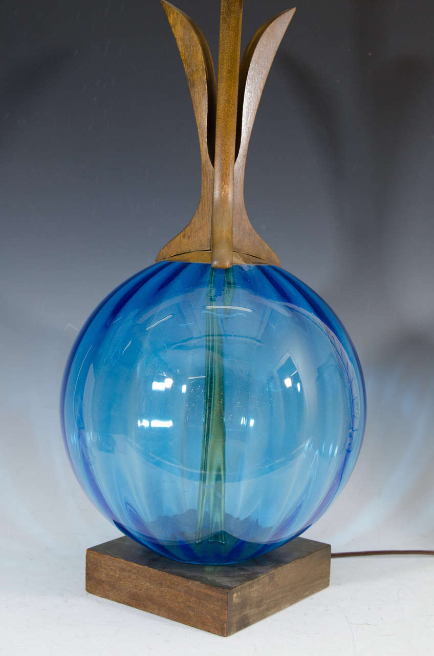 A Danish Modern Blue Glass Table Lamp at 1stDibs | modern blue table ...