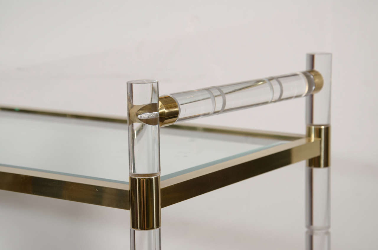 Midcentury Brass and Lucite Bar Cart by Charles Hollis Jones at 1stDibs ...