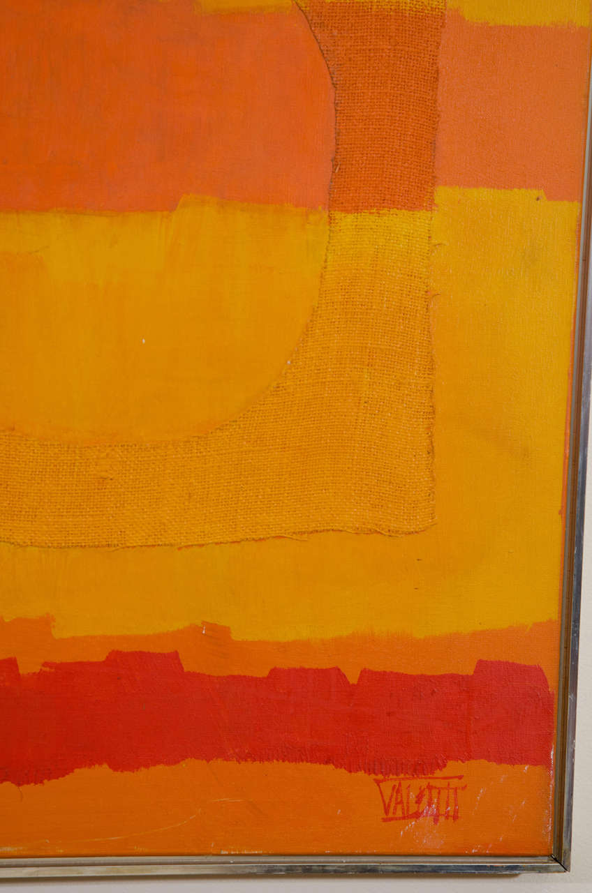 Mid-Century Oil and Mixed Media Painting by Italo Valenti, Signed at ...