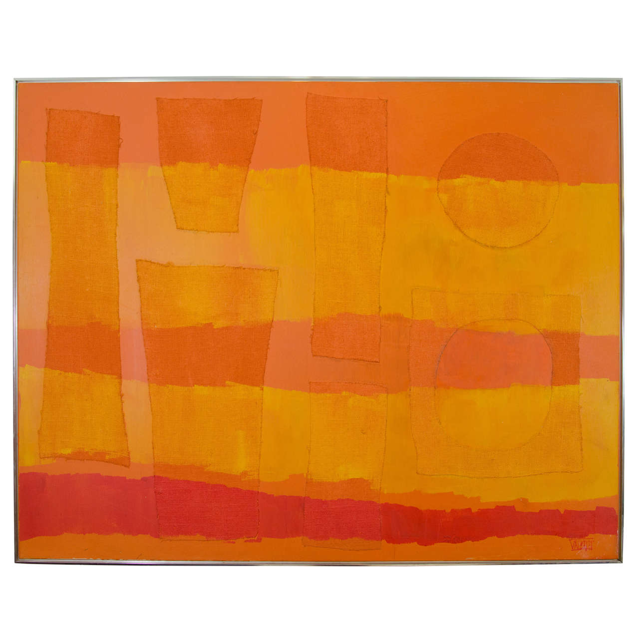 Mid-Century Oil and Mixed Media Painting by Italo Valenti, Signed at ...