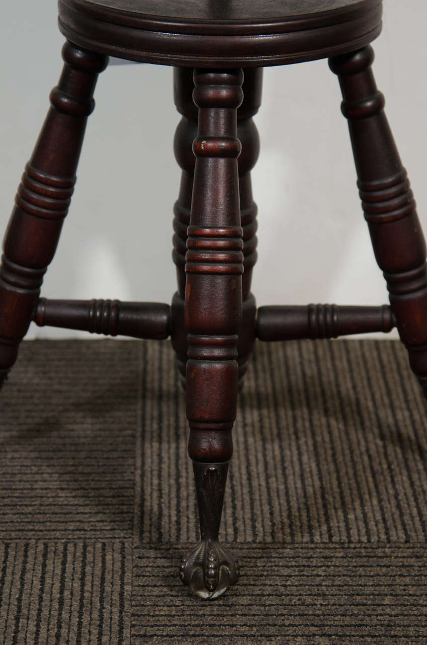 Antique Mahogany Turned Wood Adjustable Piano Stool at 1stDibs | wooden ...