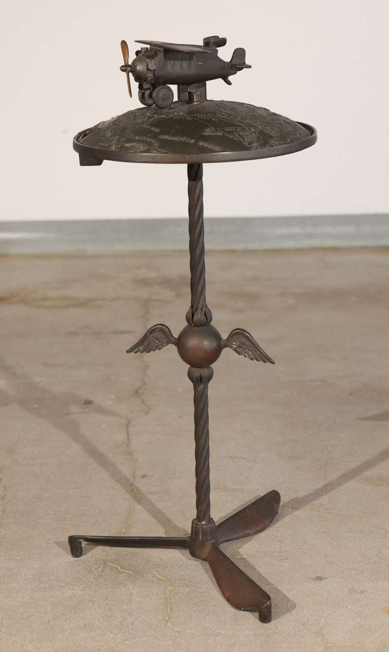 Cast Metal Aeronautical Smoking Stand For Sale at 1stDibs