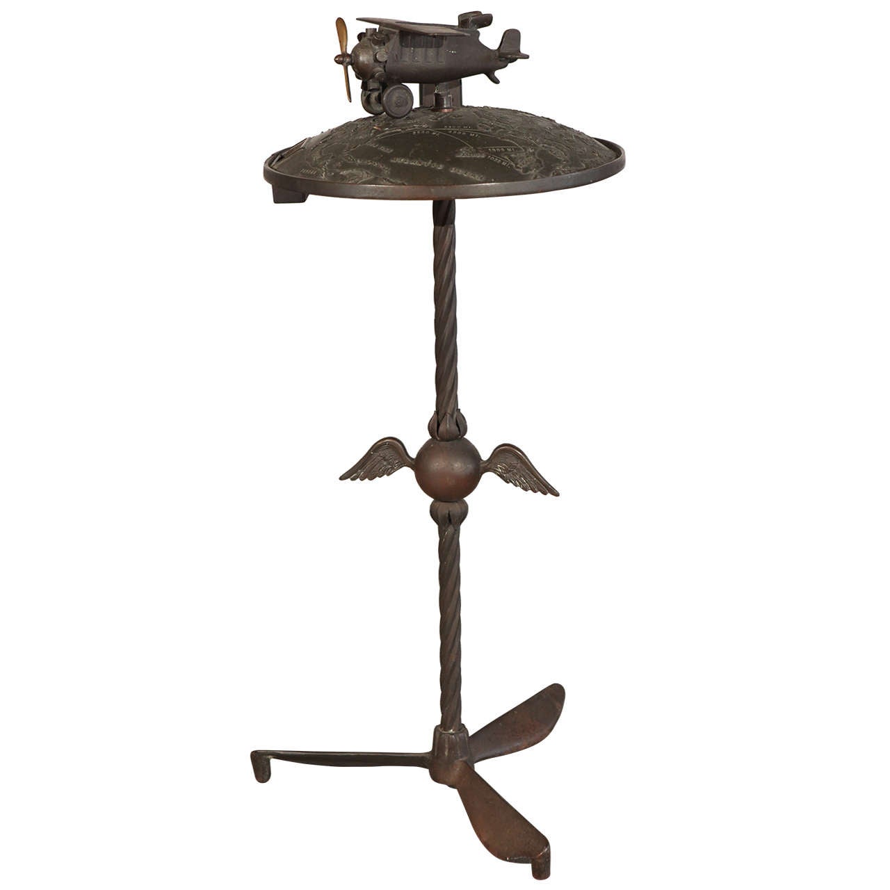 Cast Metal Aeronautical Smoking Stand For Sale at 1stDibs