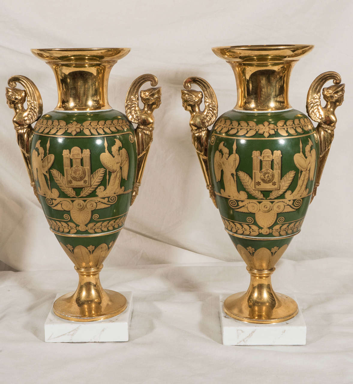 Antique Paris Porcelain Vases Neoclassical at 1stDibs