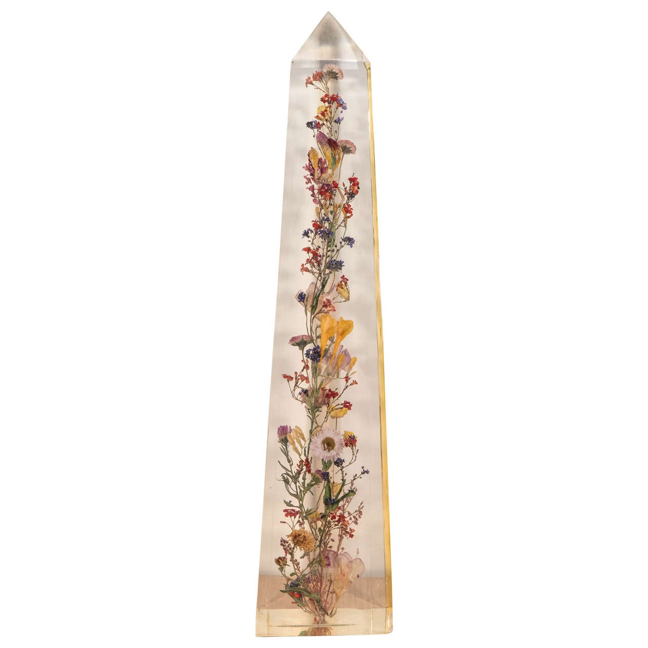 Pierre Giraudon Resin Obelisk with Flowers, 1960s, French For Sale at ...
