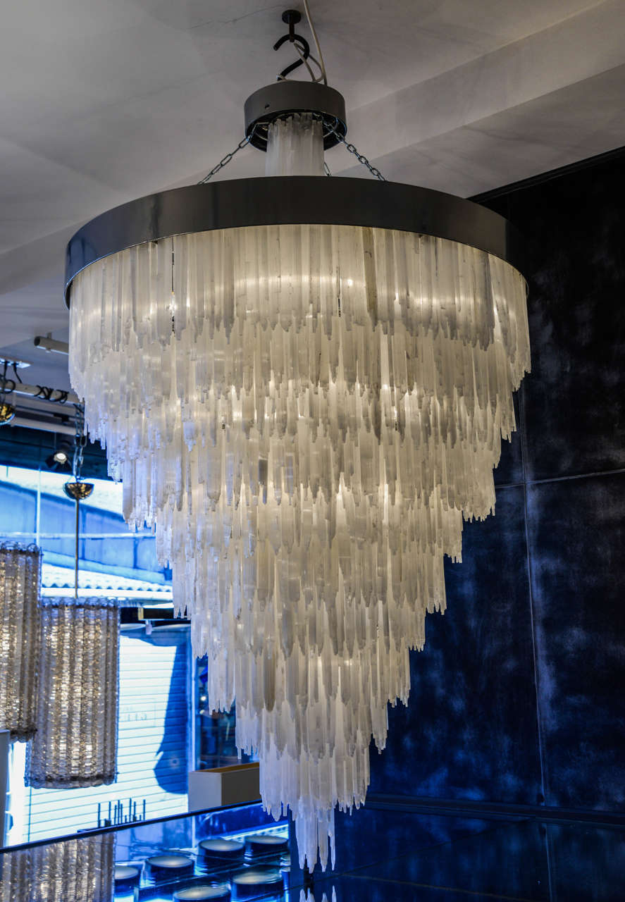 One of a Kind Metal and Selenite Chandelier at 1stDibs | one of a kind ...