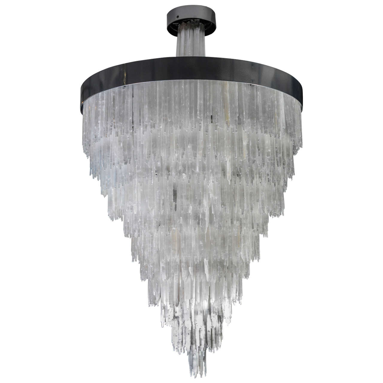 One of a Kind Metal and Selenite Chandelier at 1stDibs | one of a kind ...