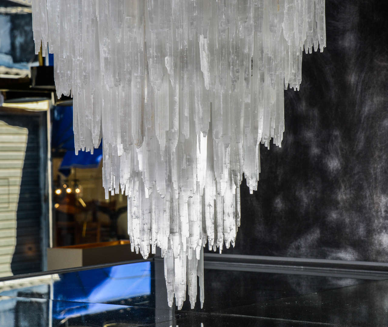 One of a Kind Metal and Selenite Chandelier at 1stDibs | one of a kind ...
